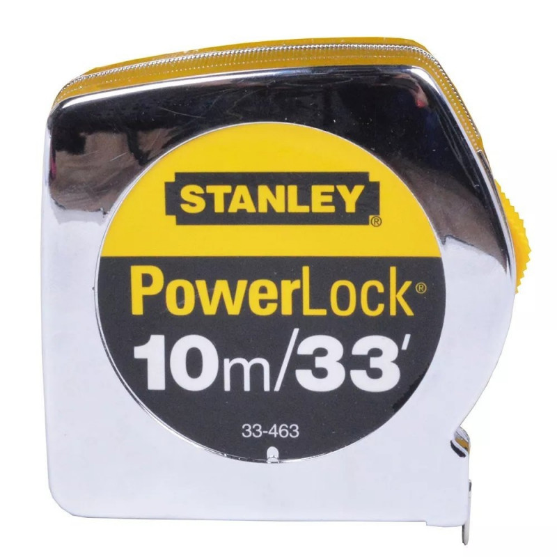 CINTA METRICA, TIPO POWERLOCK, 1 PULGADAS X 10 METROS. MARCA STANLEY