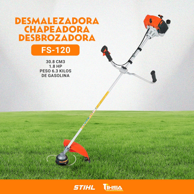 DESMALEZADORA/CHAPEADORA/DESBROZADORA, 30.8 CM3, 1.8 HP, PESO 6.3 KILOGRAMOS, DE GASOLINA. MARCA ...