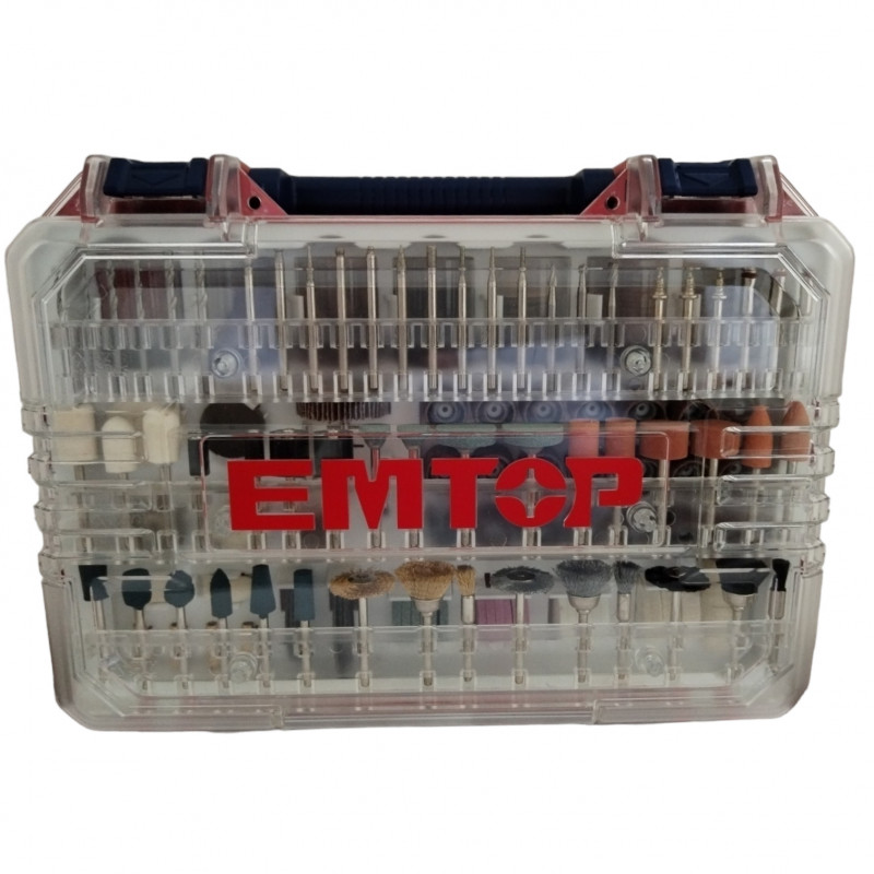 KIT DE 420 PIEZAS PARA DREMEL/ ROTO TOOL, CON MALETA PLASTICA. MARCA EMTOP