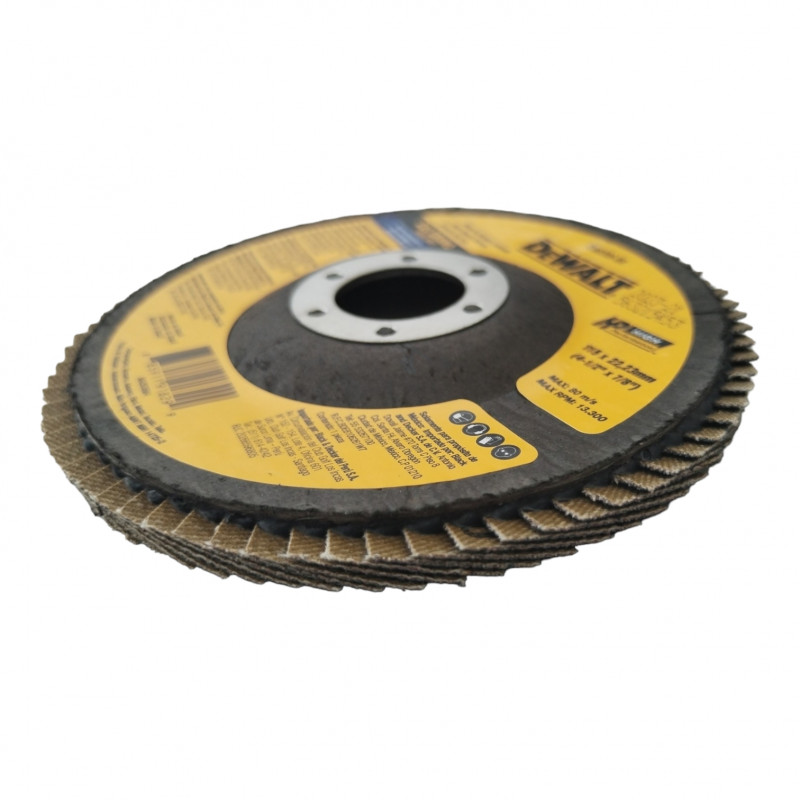 DISCO DE ZIRCONIO, 4-1/2 PULG X 7/8 PULG, GRANO 80, FLAP DISC. MARCA DEWALT