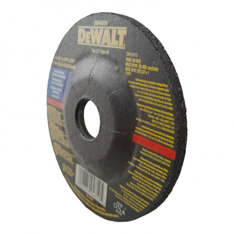 DISCO ABRASIVO, CONCAVO, 4-1/2 X 1/4 X 7/8 PULG, PULIR O DESBASTAR ...