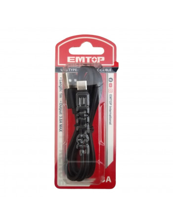 CABLE USB TIPO A TIPO C DE 1 METRO DE LARGO. MARCA EMTOP