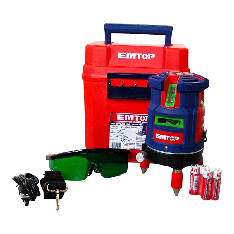 NIVEL LASER AUTONIVELANTE, 1 LINEA HORIZONTAL Y 4 LINEAS VERTICALES ...