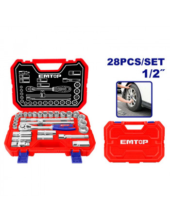 JUEGO DE COPAS 28 PIEZAS MILIMETRICO, RATCH 1/2, EXTENSION, JUNTA ...