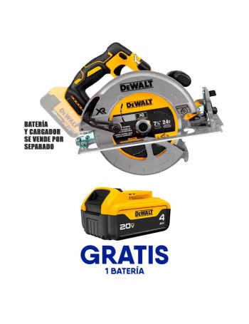 SIERRA CIRCULAR INALAMBRICA 7 1/4 PLG, 20V, 5,500 RPM, BRUSHLESS, GRATIS BATERIA, (BARE TOOL ...