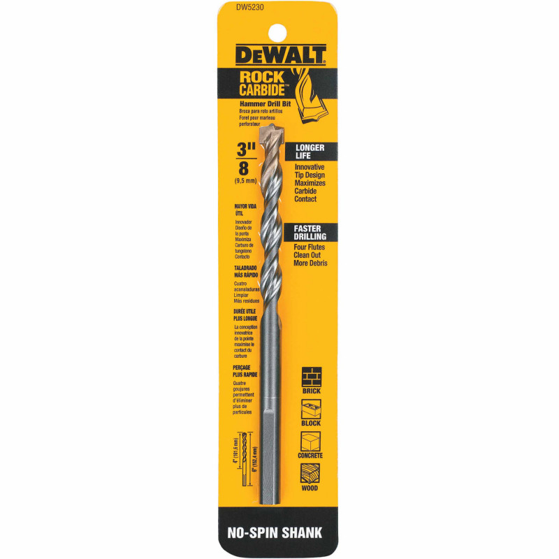 BROCA PARA CONCRETO, 3/8 PULG, 4 X 6 PULG. MARCA DEWALT